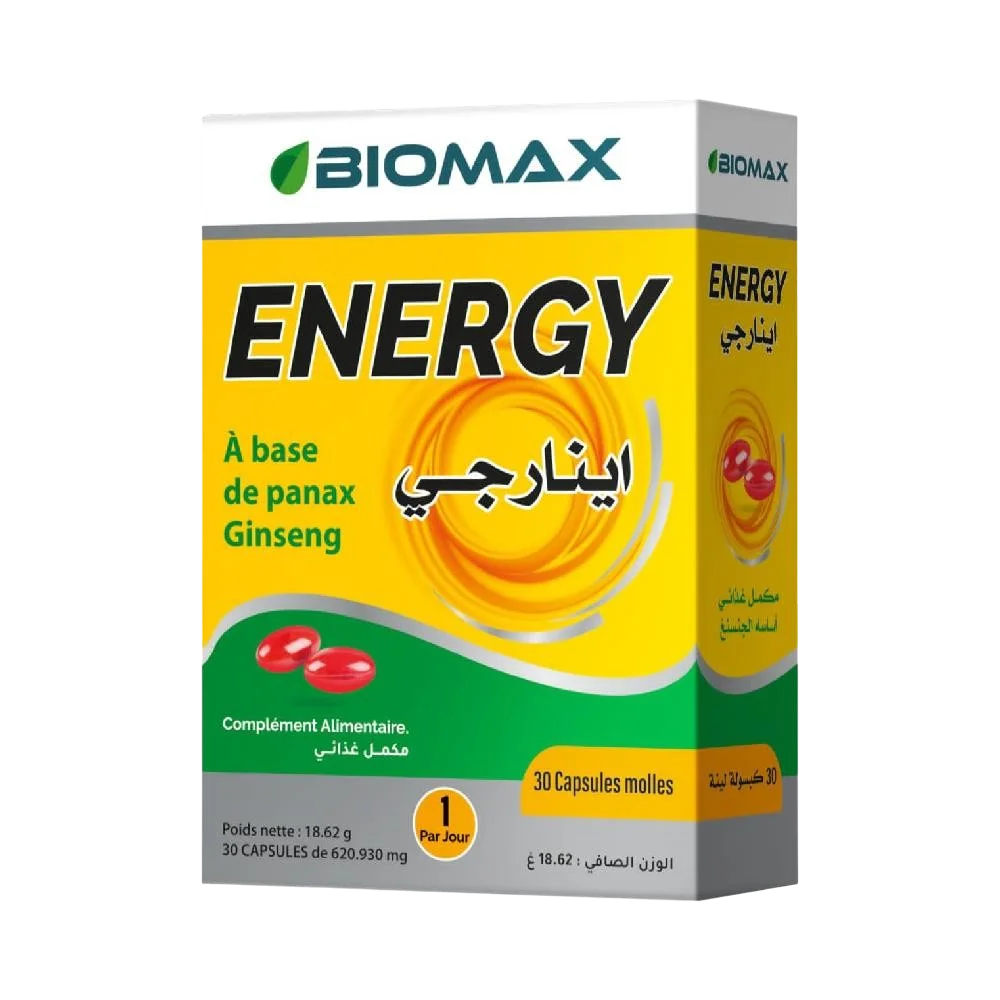 Biomax Energy À Base De Panax Ginseng 30 Capsules | Algérie